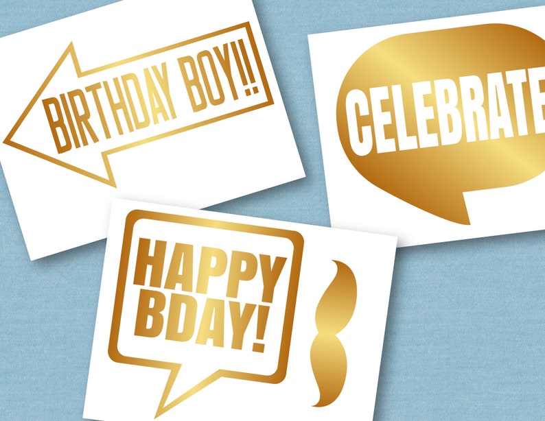 38 Printable Birthday Prop Speech Bubbles Gold Birthday Party | Etsy