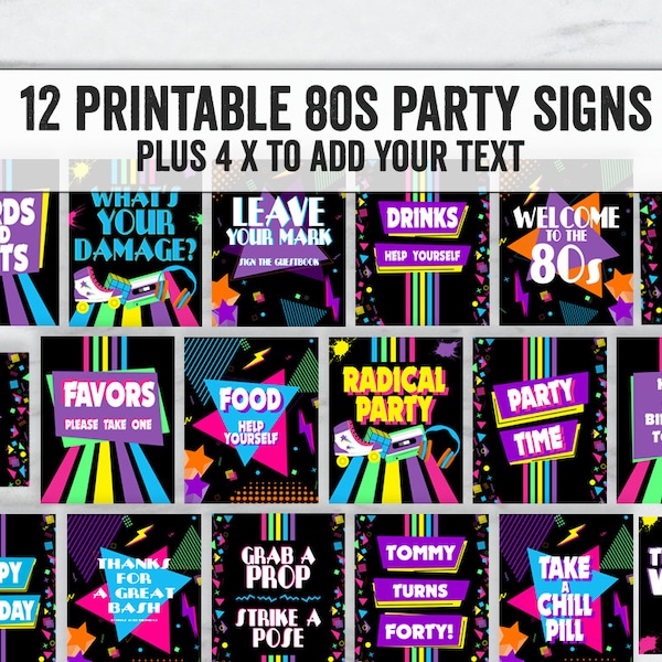80s Themed Signs - Etsy