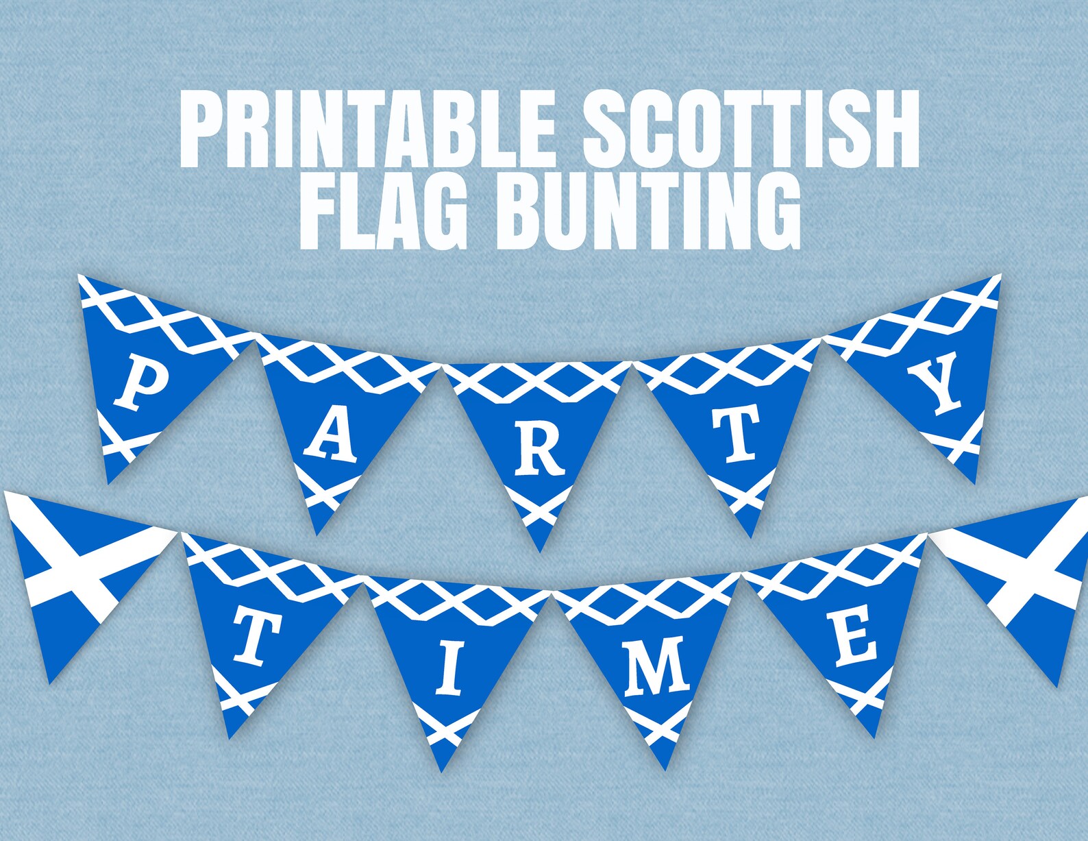 Printable Scottish Bunting, DIY Scotland Party Banner, Scottish Flag ...