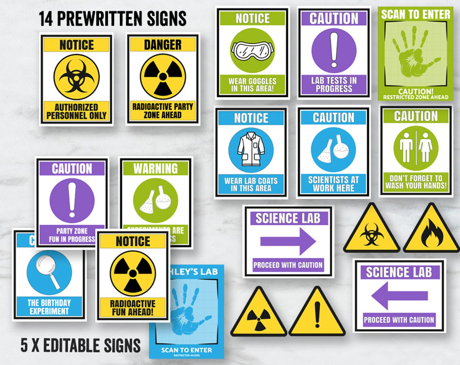 Science Party Signs Printable Editable Scientist Party Signs - Etsy UK