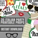 35 Italian Photo Booth Props, Italy Themed Party Props, Love Rome Party ...