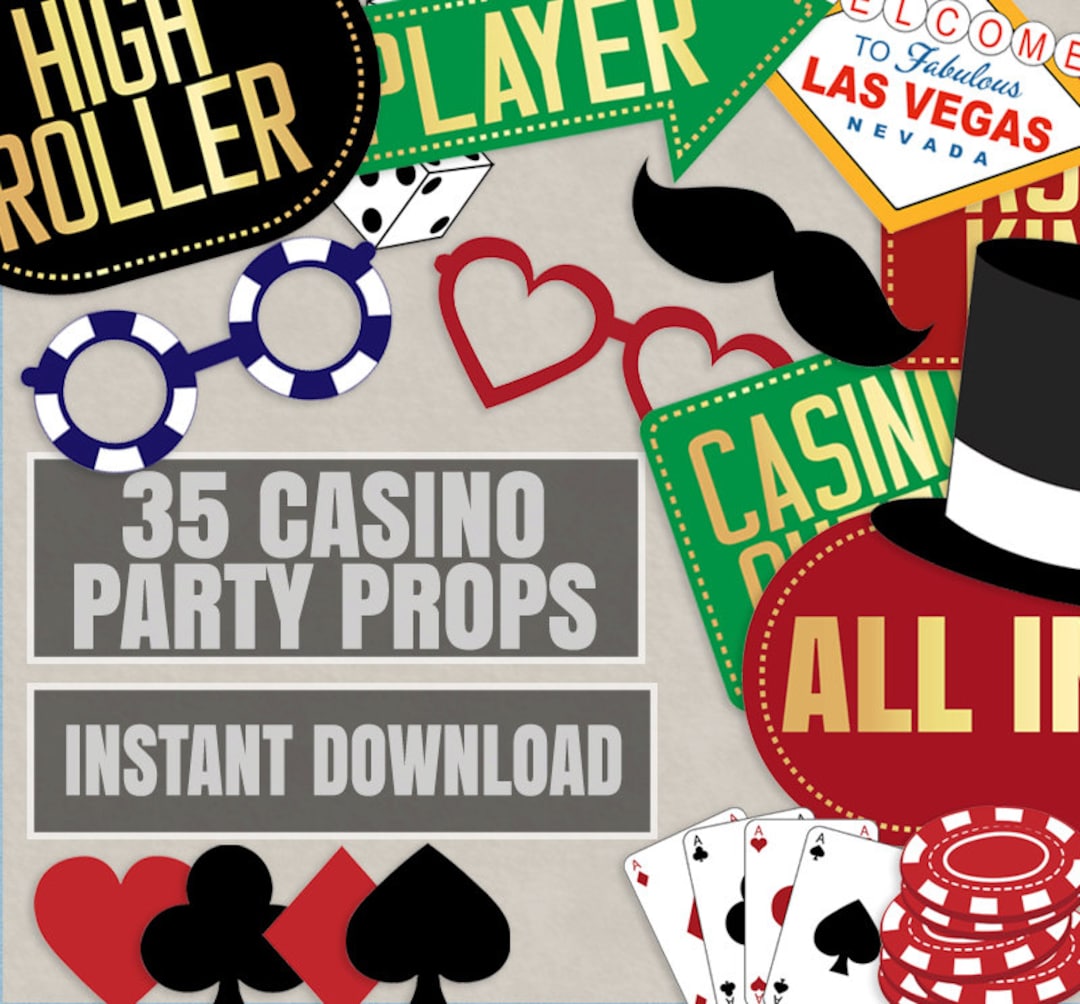 35 Casino Party Props, Casino Printable Decor, Las Vegas Theme Party ...
