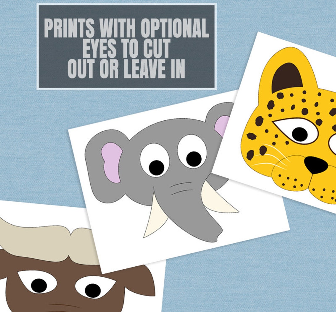 10 Safari Animal Mask Printables Kid's Safari Masks - Etsy Canada