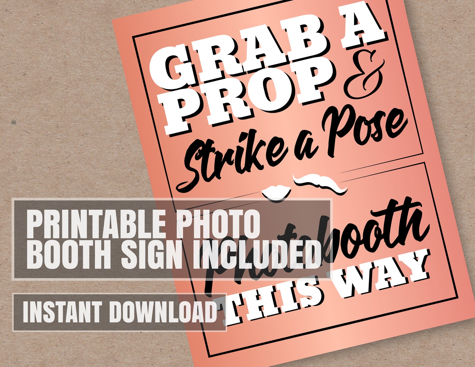 Printable 40th Party Props 40th Birthday Rose Gold Props - Etsy