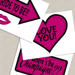 35 Pink Bridal Shower Printable Photo Props, Bridal Photobooth Props ...