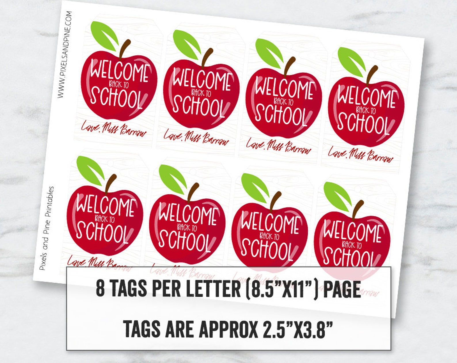 Welcome Back to School Printable Gift Tags Printable First - Etsy