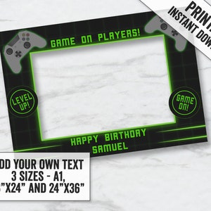 Gamer Photobooth Frame, Printable Video Game Party Selfie Frame, Add ...