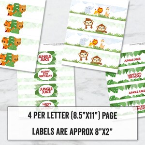 Editable Jungle Party Bundle, Printable Jungle Safari Party Pack ...