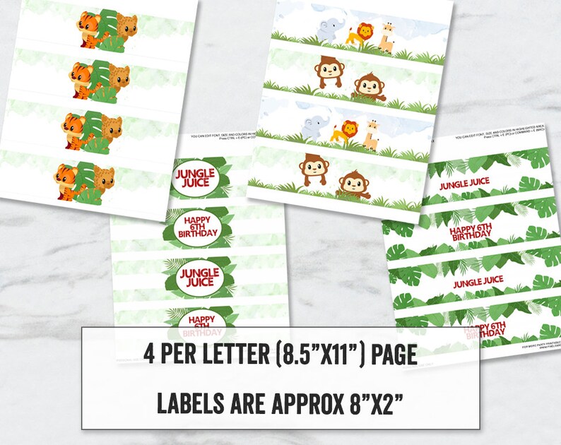 Editable Jungle Party Bundle Printable Jungle Safari Party - Etsy