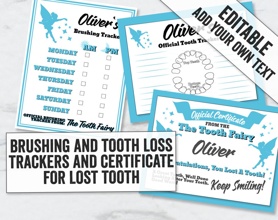 Printable Tooth Fairy Bundle Blue Printable Tooth Fairy - Etsy