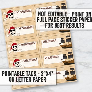 Pirate Printable Party Games, Pirate Name Sign, Printable Pirate Name ...