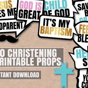40 Christening Photo Booth Props, Props for Christening, Baby Baptism ...