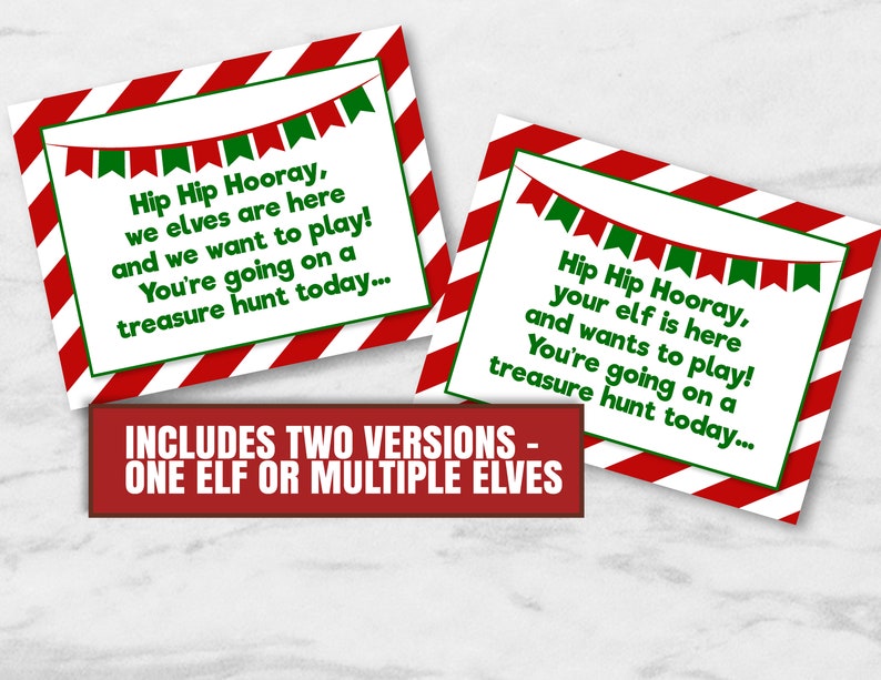 Printable Elf Treasure Hunt, Christmas Elf Ideas, Printable Kids ...