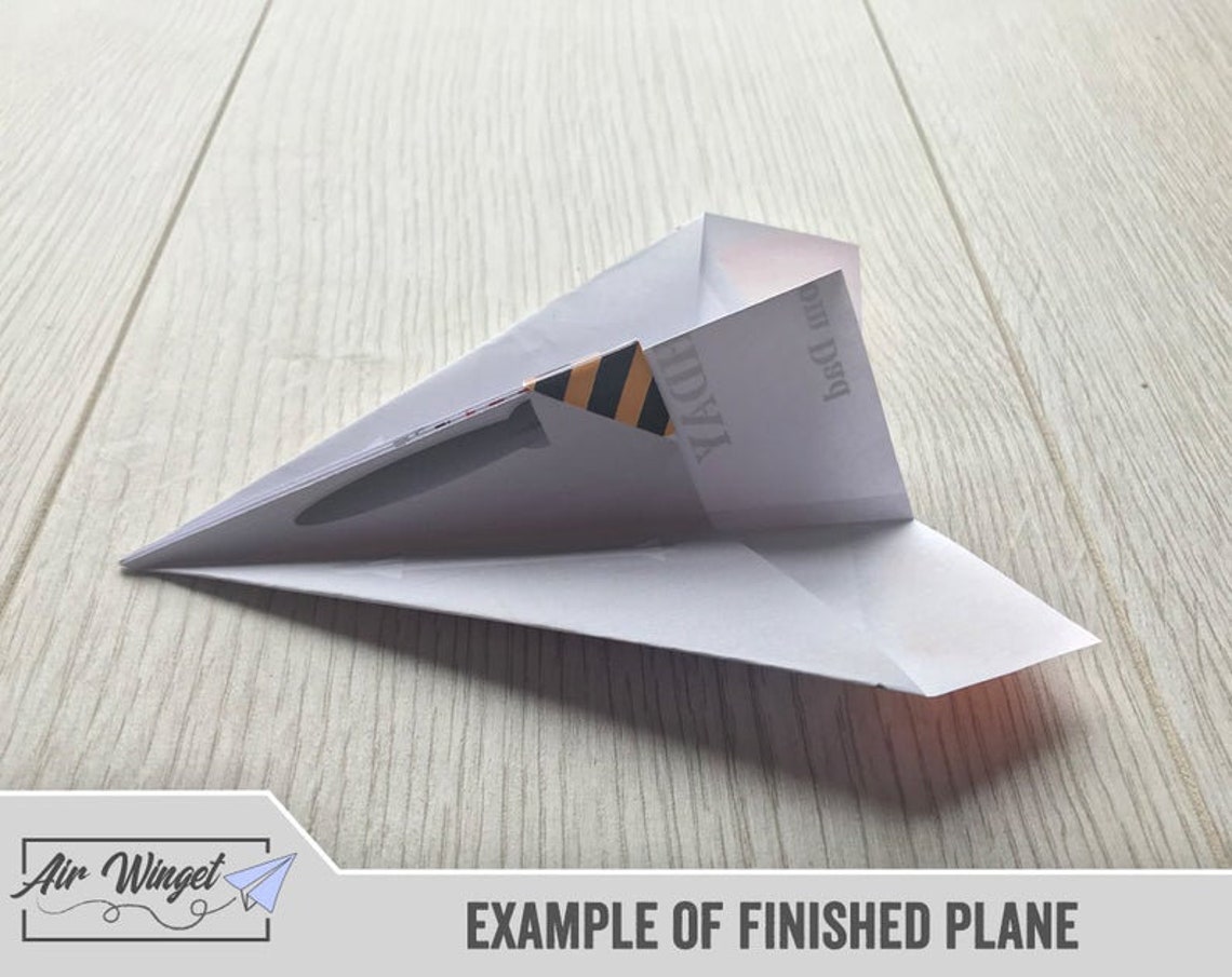 Fighter Jet Paper Plane Template Editable Fight Jet Plane - Etsy Canada