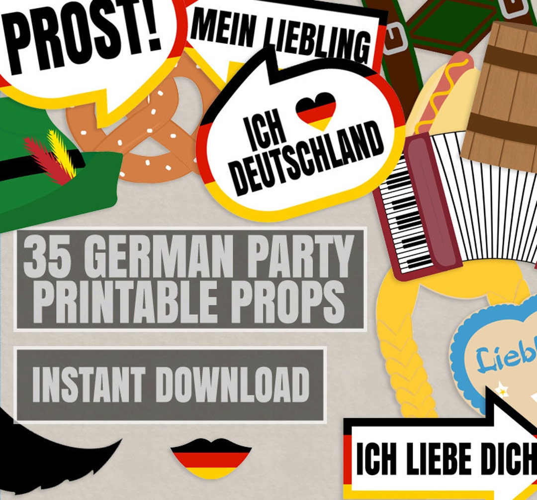 35 German Party Props, Printable German Themed Photo Booth Props ...