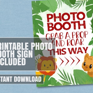 38 Jungle Party Photo Booth Props, Printable Jungle Themed Party Props ...