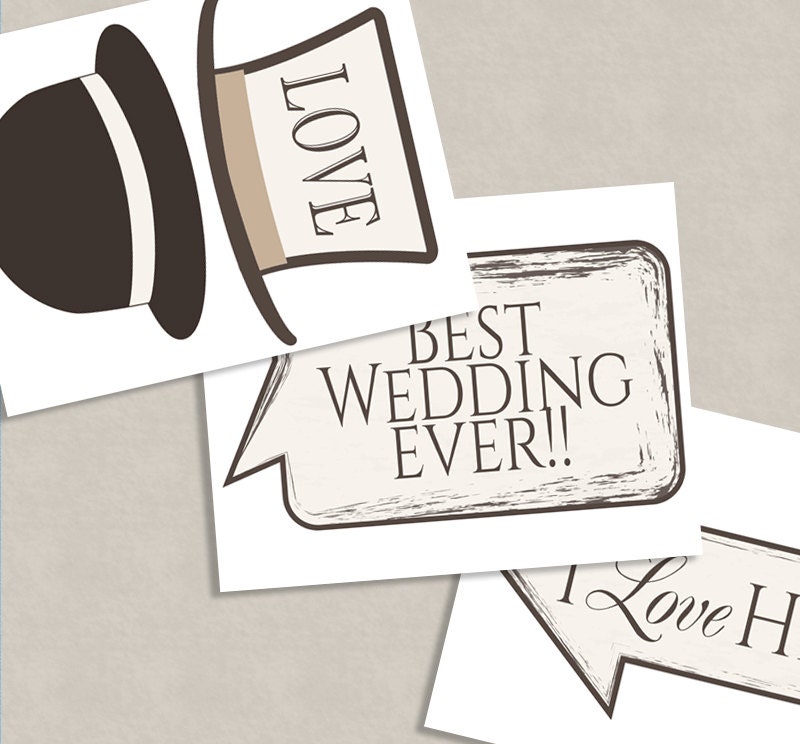 35 Chic Wedding Props Printable Photobooth Props Vintage - Etsy