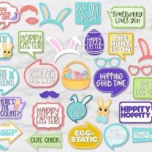 Easter Printable Photobooth Props, Printable Easter Egg Hunt Decor ...