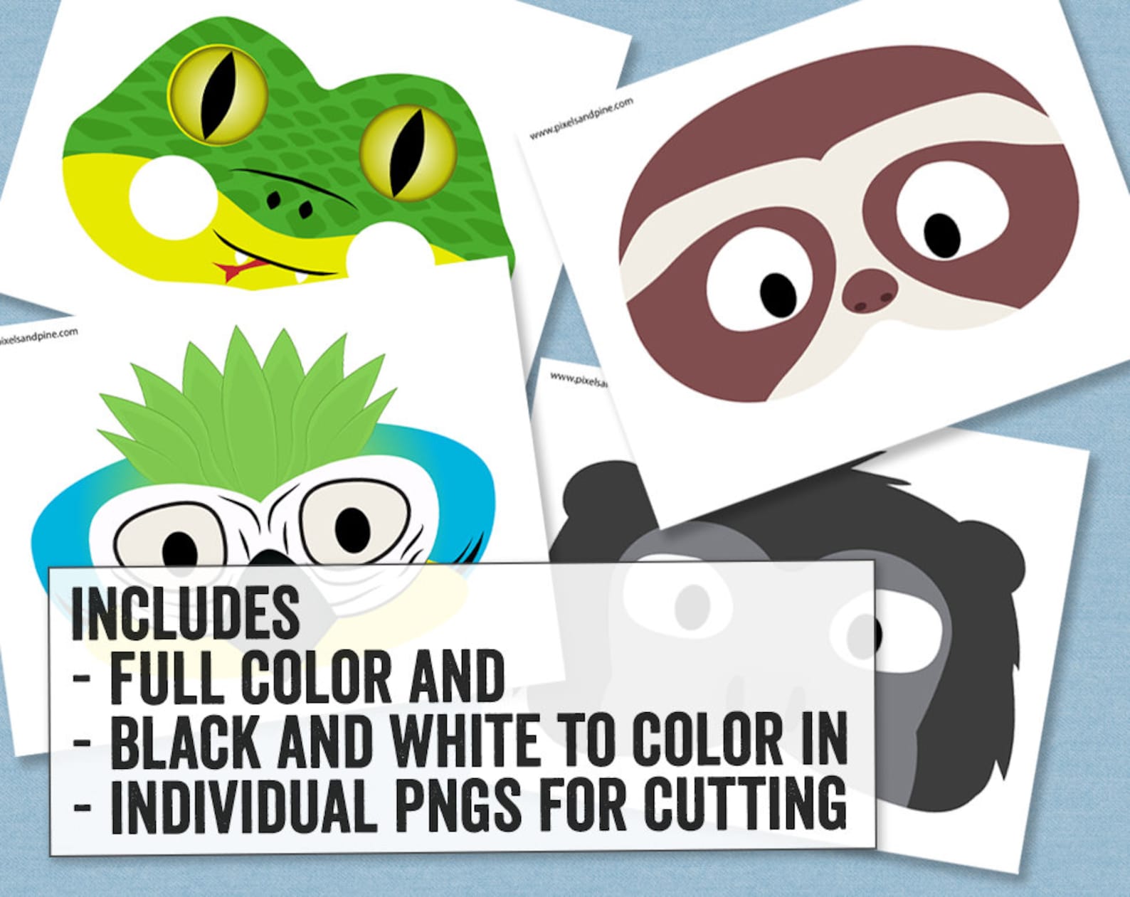 10 Rainforest Mask Printables, Printable Jungle Rainforest Animal Masks ...