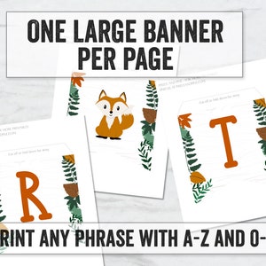 Woodland Printable Bunting, Forest Theme Printable Banner, Printable ...