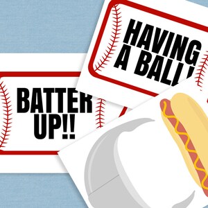 35 Baseball Party Props, Baseball Party Theme Prop Printables, Baseball ...