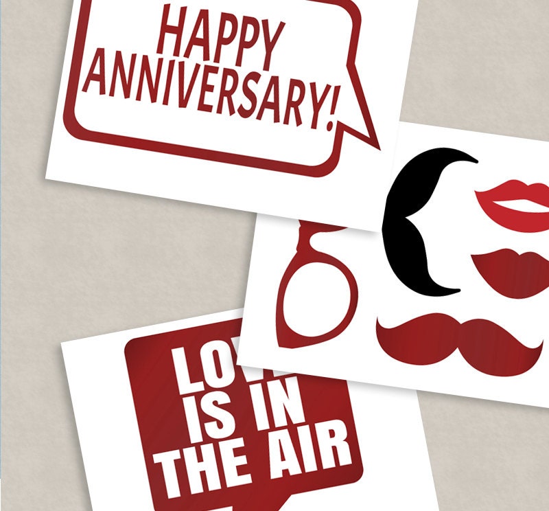 35 Ruby Anniversary Prop Printables, 40th Anniversary Props, Wedding ...