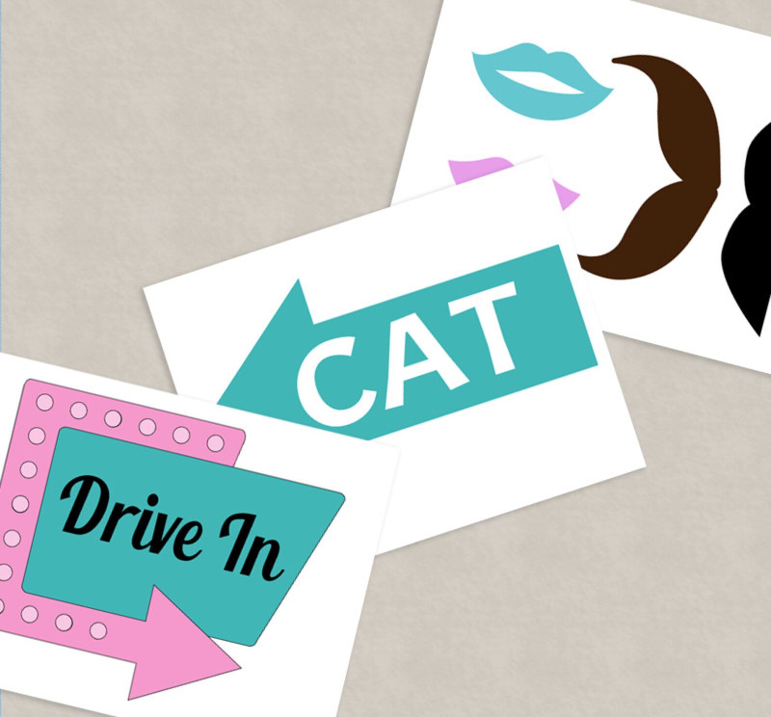 35 1950s Party Props Diner Party Photo Booth Prop Diy | Etsy