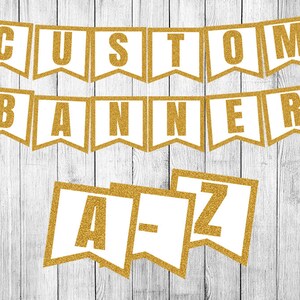 DIY Banner Printable, Gold Glitter Instant Download, Printables Bunting ...
