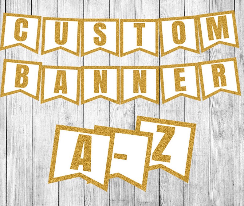 DIY Banner Printable Gold glitter instant download | Etsy