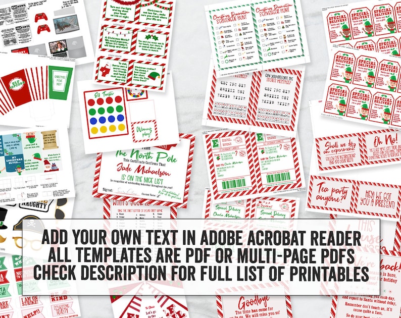 Printable Christmas Elf Bundle Elf Activity Bundle Printable - Etsy