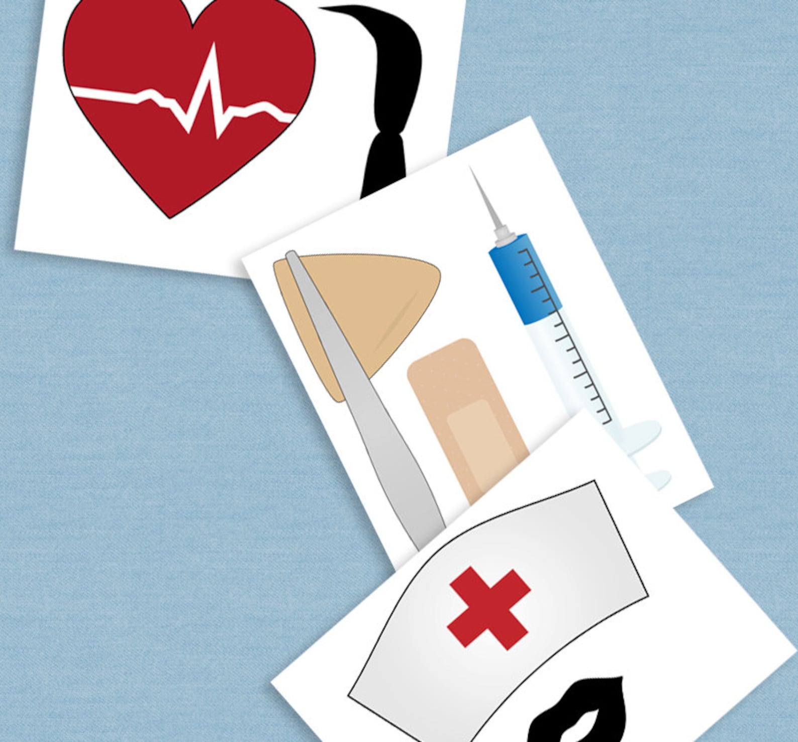 35 Medical Themed Party Photo Booth Props, Doctor Props, Love Medical ...