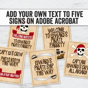 Printable Pirate Themed Party Signs, Printable Pirate Party Decor, Old ...