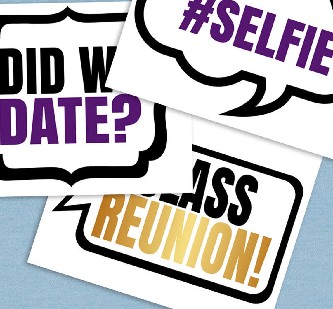 Class Reunion Photo Props Reunion Photo Booth Gold Party - Etsy UK