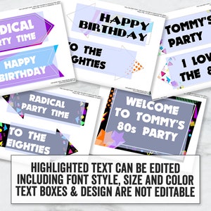 Printable Eighties Party Signs, 80s Arrows, Fun 80s Party Arrow Signs ...