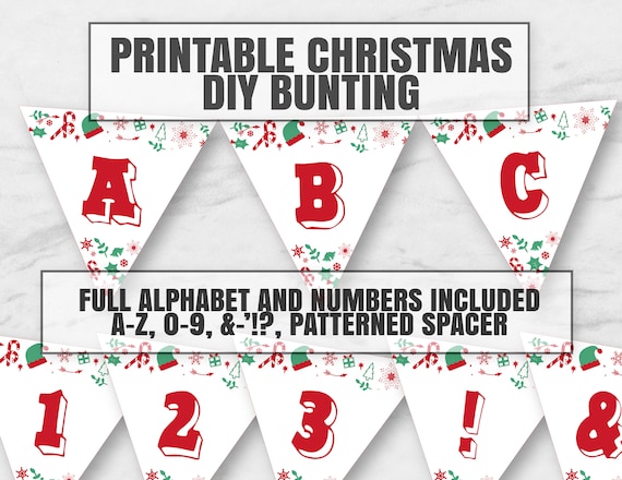 Christmas Bunting Printable Printable Any Phrase Christmas - Etsy Australia