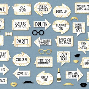 35 Gatsby Party Props 1920s Printable Photobooth Props - Etsy