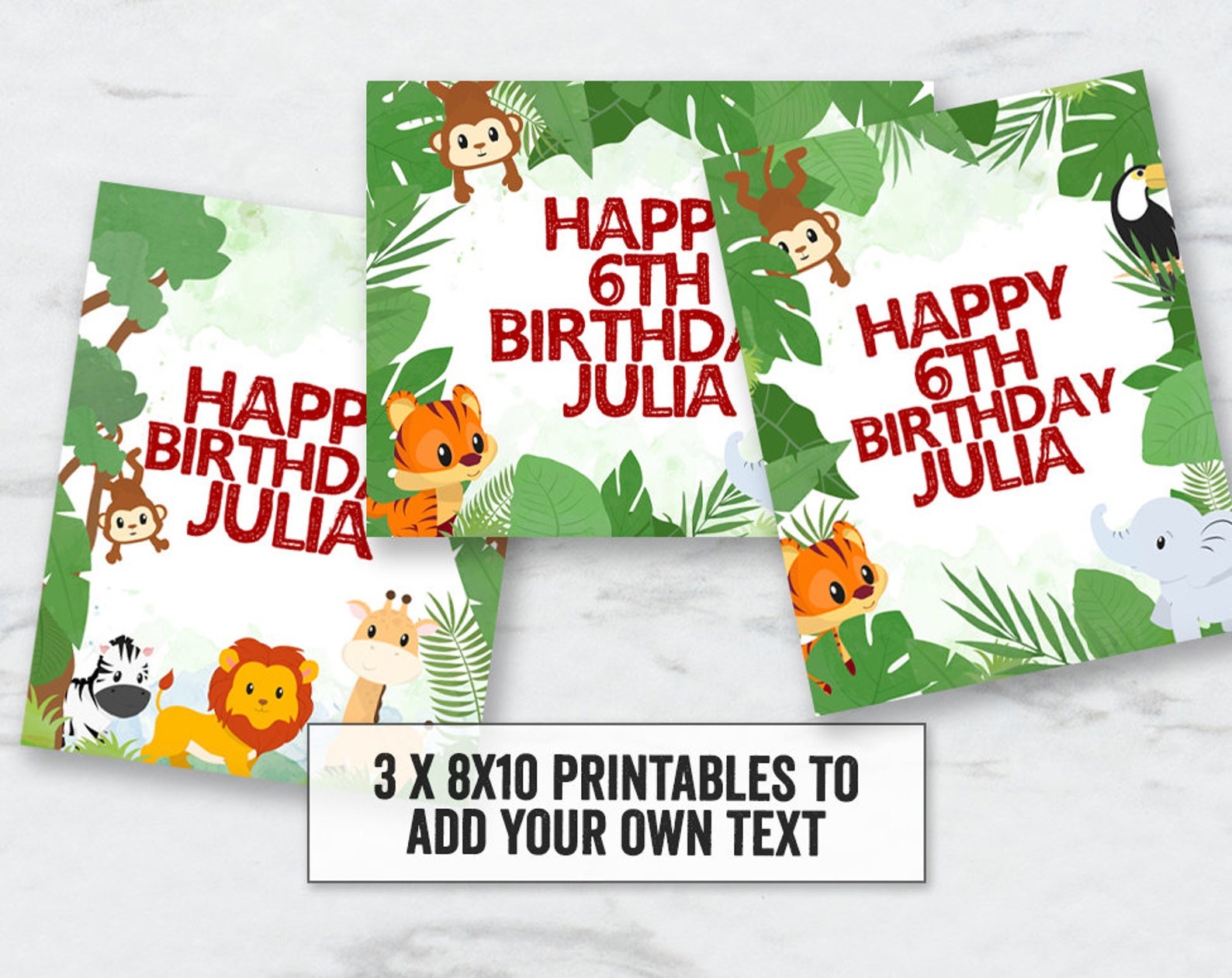 Jungle Party Signs Printable Jungle Safari Party Signs - Etsy