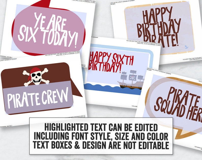 Pirate Photo Booth Props Printable Pirate Party Themed Props - Etsy