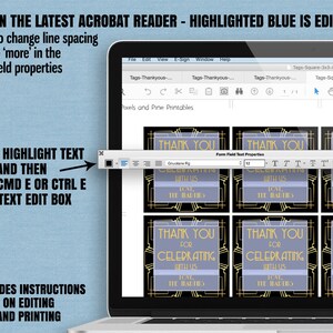 Printable 1920s Gift Tags, Editable Gatsby Favour Tags, Printable ...