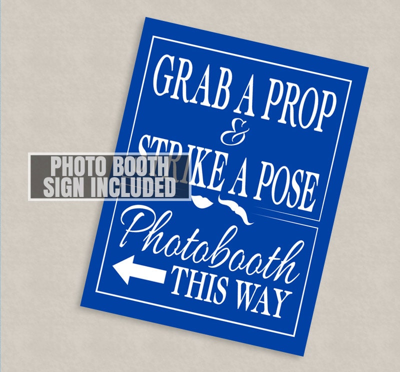 35 Blue Engagement Photo booth props navy blue photo props | Etsy