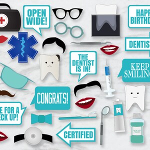 35 Dentist Themed Party Photo Booth Props, Dentist Props, Dentistry ...