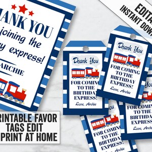 Editable Train Party Bundle, Printable Train Birthday Pack, Printable ...