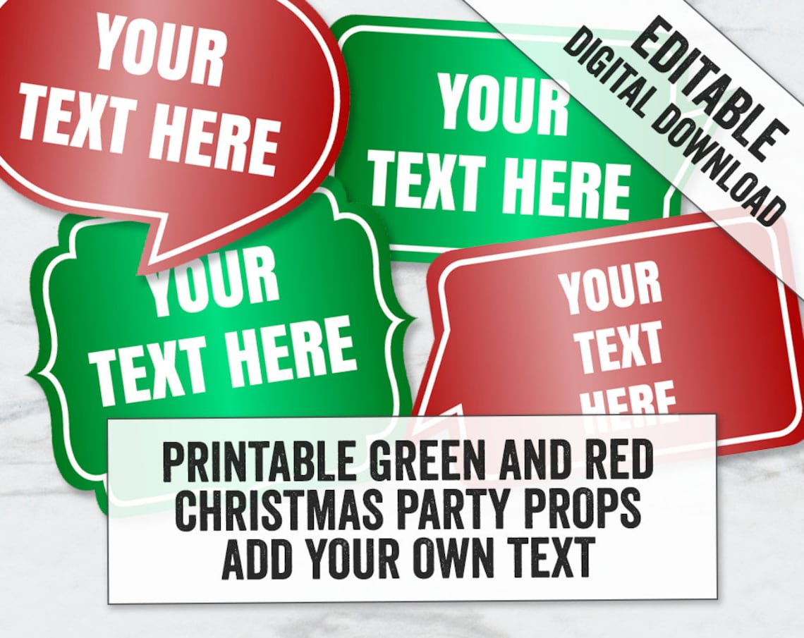 Editable Christmas Photo Props Printable Christmas Photobooth - Etsy