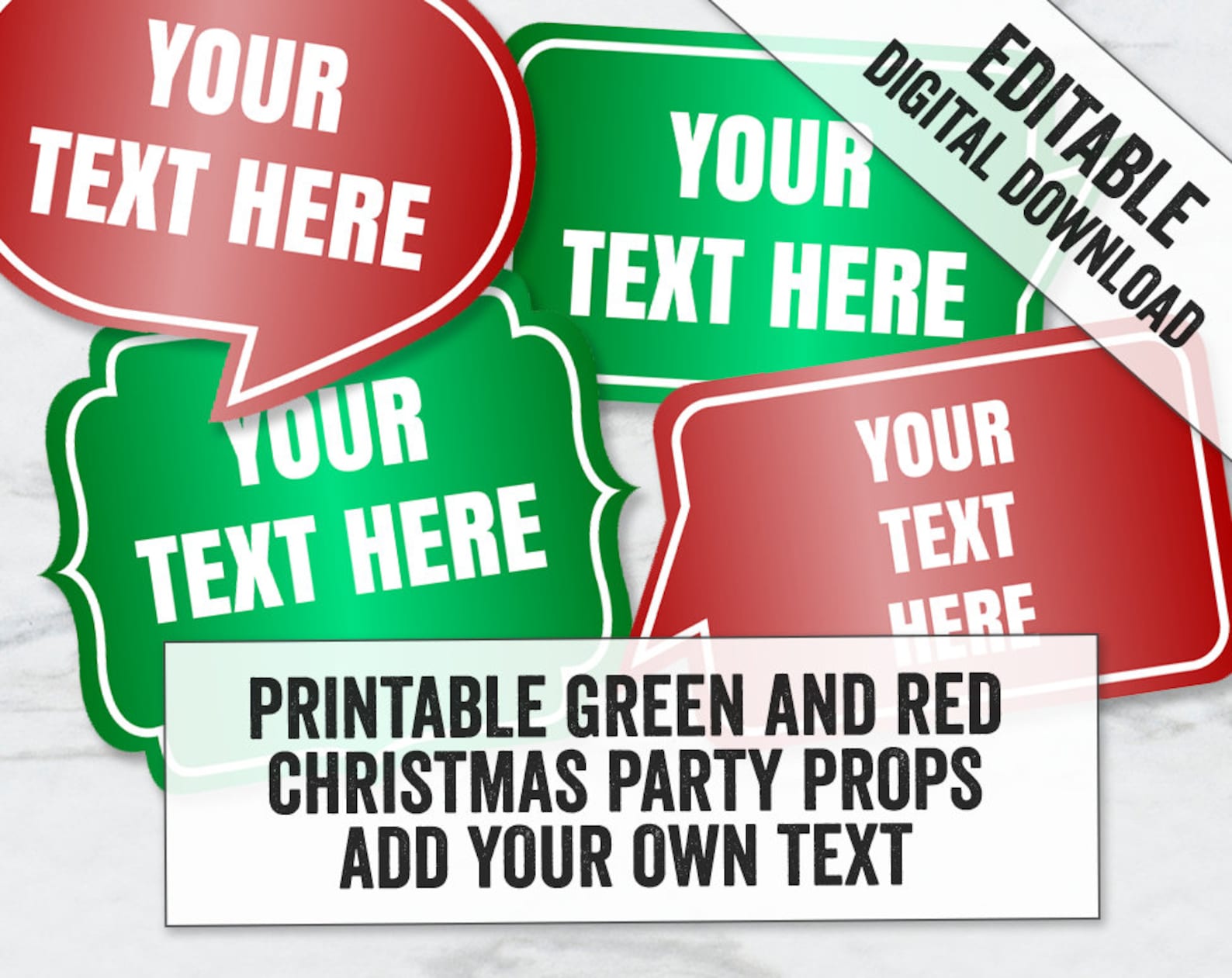 Editable Christmas Photo Props Printable Christmas Photobooth - Etsy