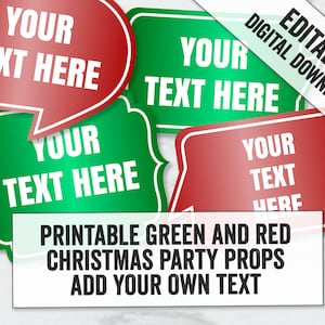 Editable Christmas Photo Props, Printable Christmas Photobooth Props to ...