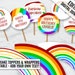 Editable Rainbow Party Bundle, Printable Rainbow Party Birthday Pack ...