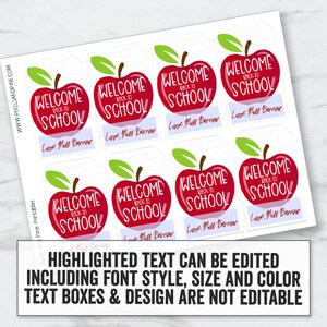 Welcome Back to School Printable Gift Tags, Printable First Day Back ...