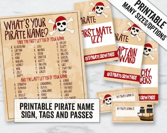 Pirate Party Name Printable - Etsy