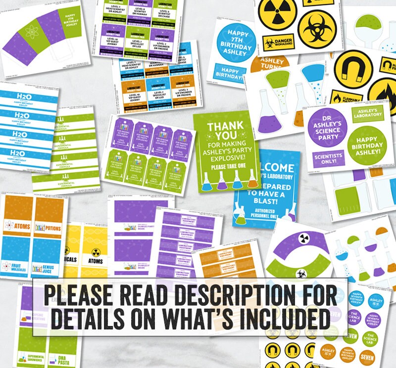 Editable Science Party Bundle Mad Scientist Birthday - Etsy UK