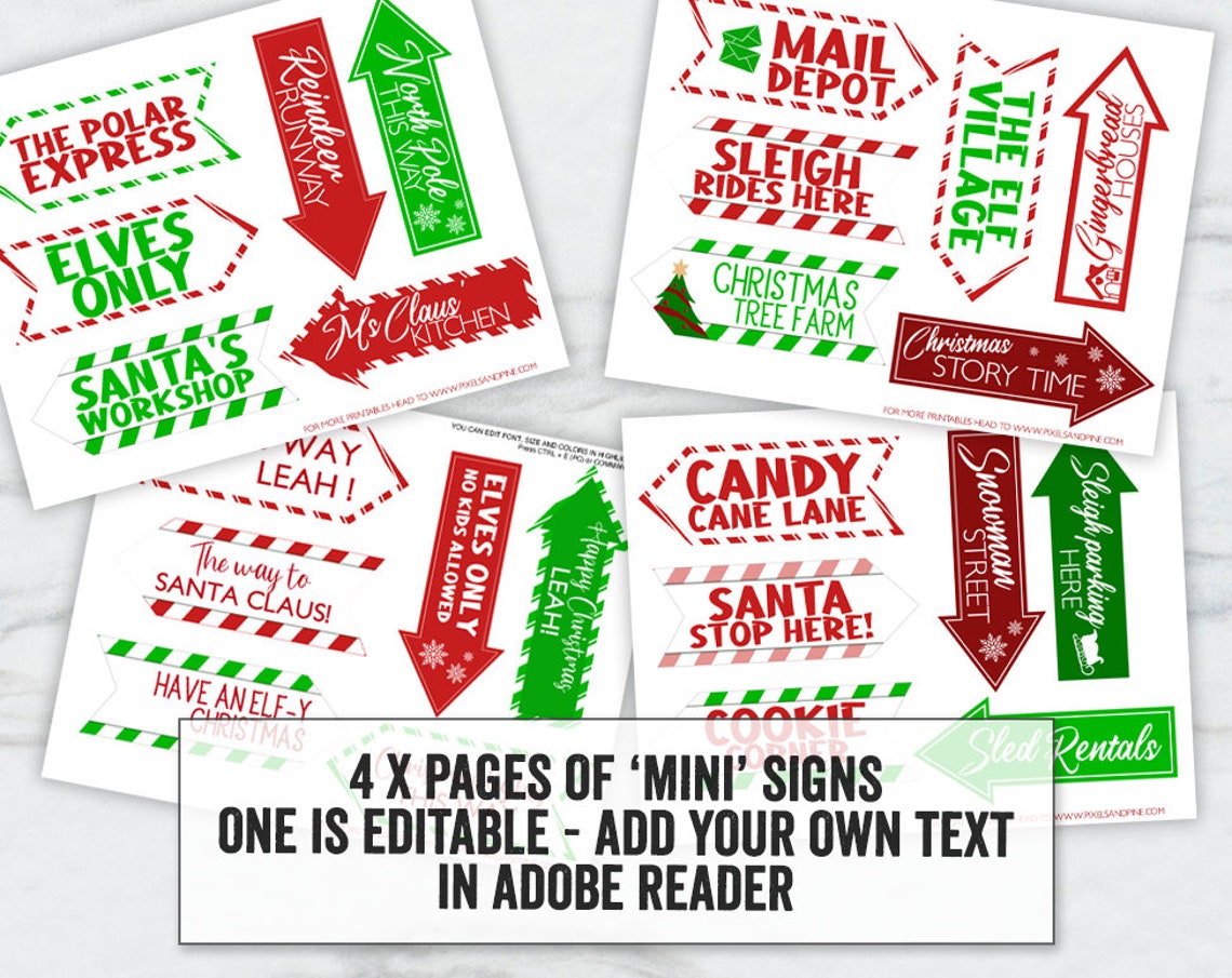 Printable Christmas Arrows, Fun Digital Download Christmas Party Arrow ...